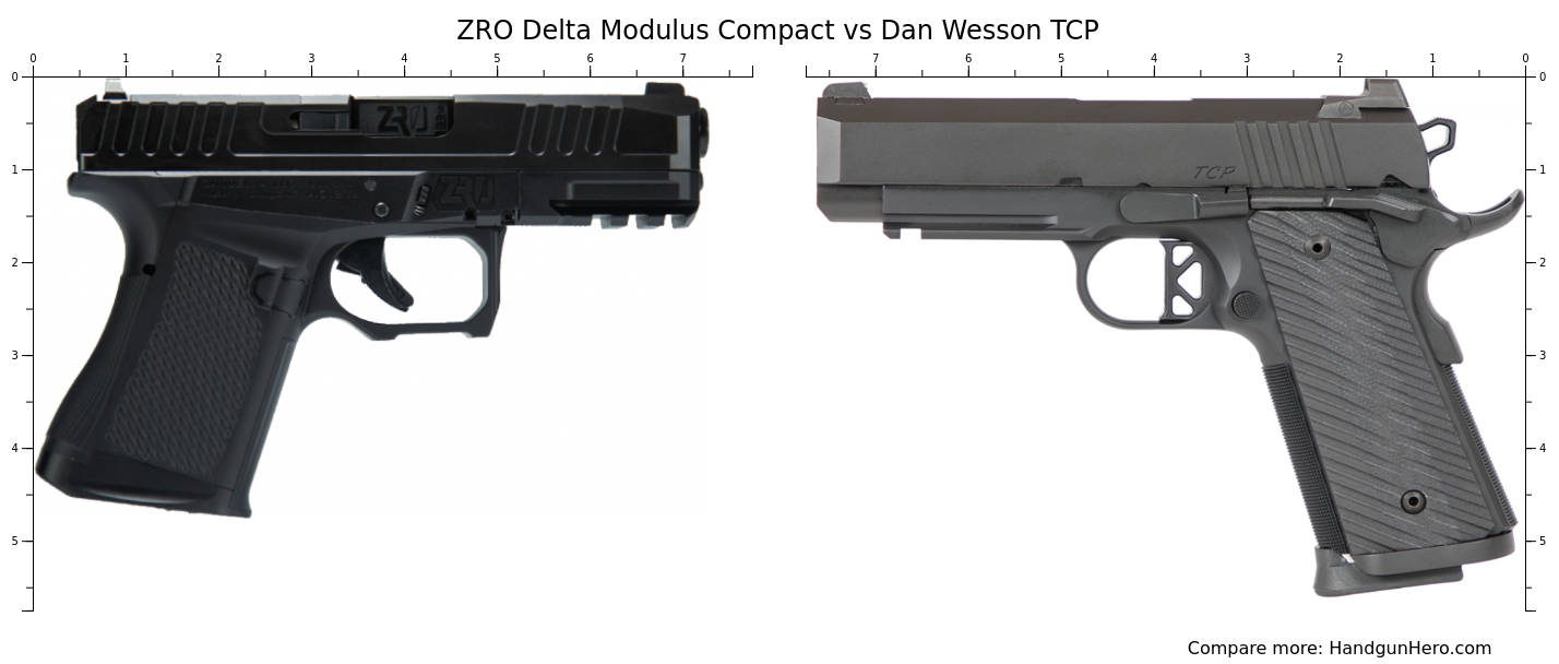 ZRO Delta Modulus Compact vs Dan Wesson TCP size comparison | Handgun Hero