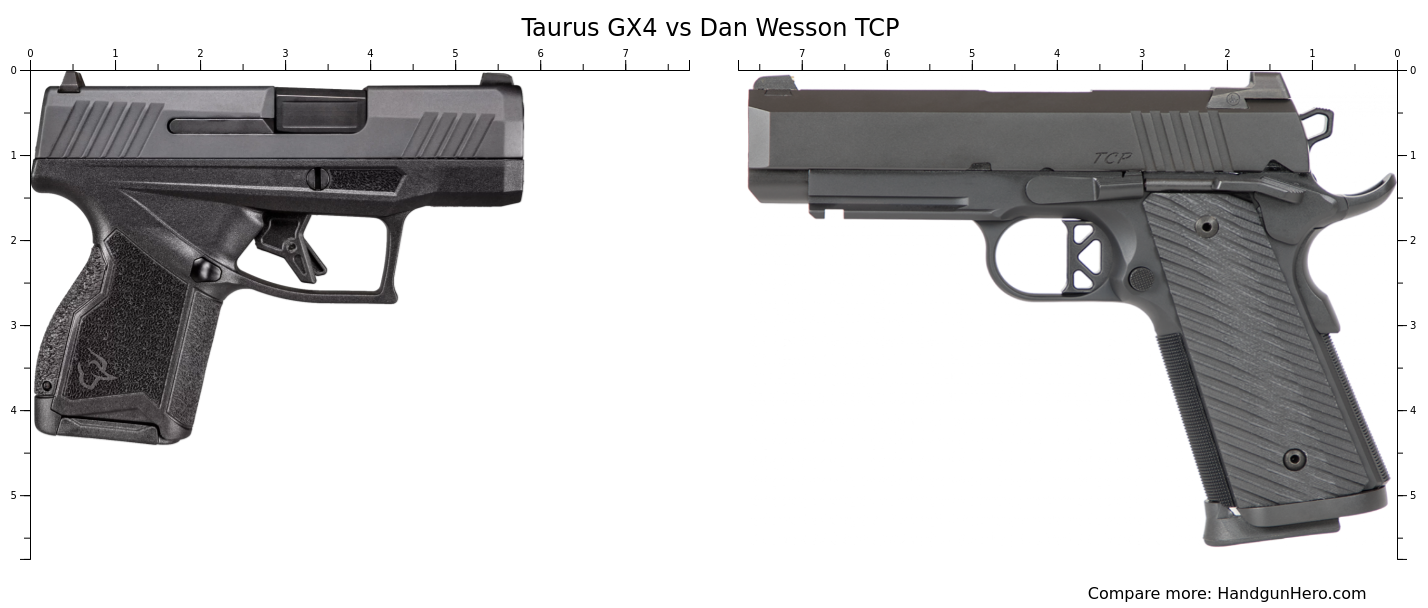 Taurus GX4 vs Dan Wesson TCP size comparison | Handgun Hero
