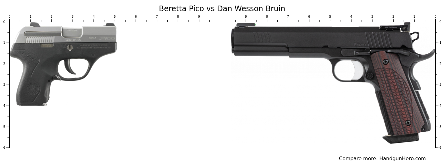 Beretta Pico vs Dan Wesson Bruin size comparison | Handgun Hero
