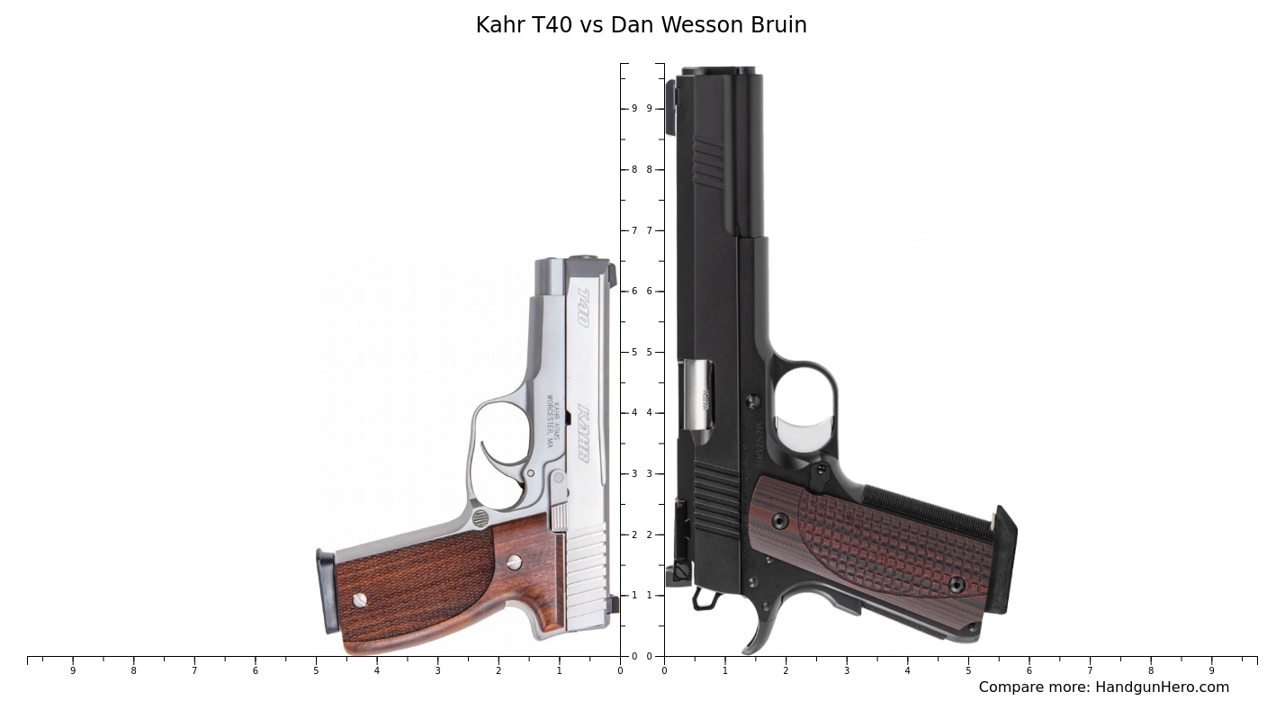 Kahr T40 vs Dan Wesson Bruin size comparison | Handgun Hero