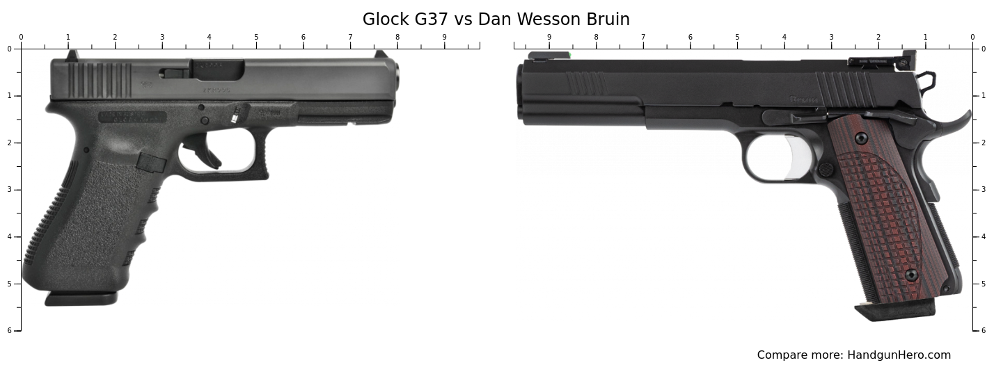 Glock G37 vs Dan Wesson Bruin size comparison | Handgun Hero