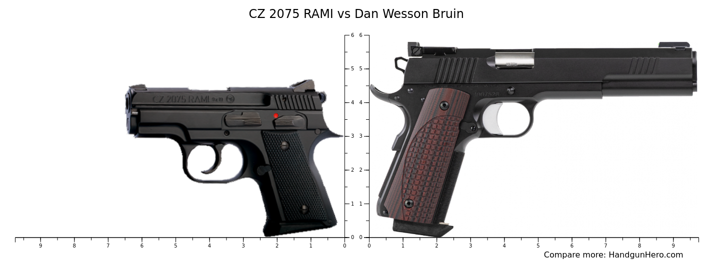 CZ 2075 RAMI vs Dan Wesson Bruin size comparison | Handgun Hero