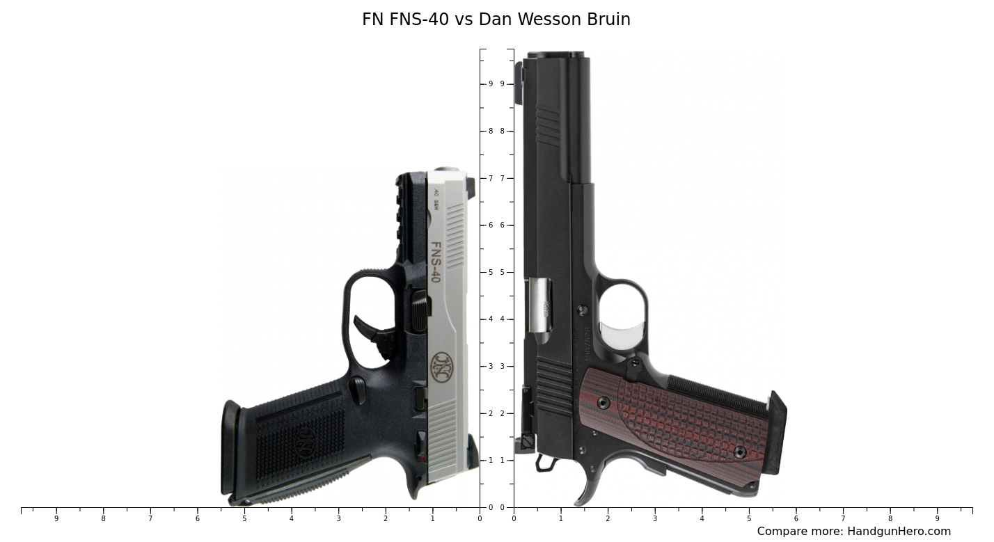 FN FNS-40 vs Dan Wesson Bruin size comparison | Handgun Hero