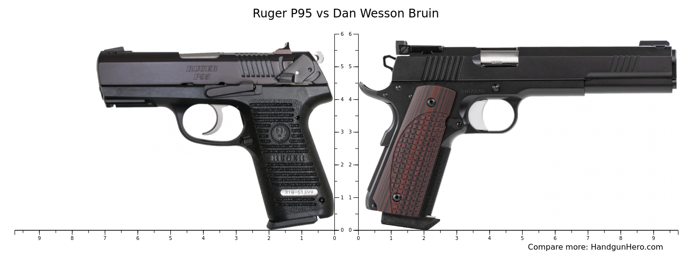 Ruger P95 vs Dan Wesson Bruin size comparison | Handgun Hero