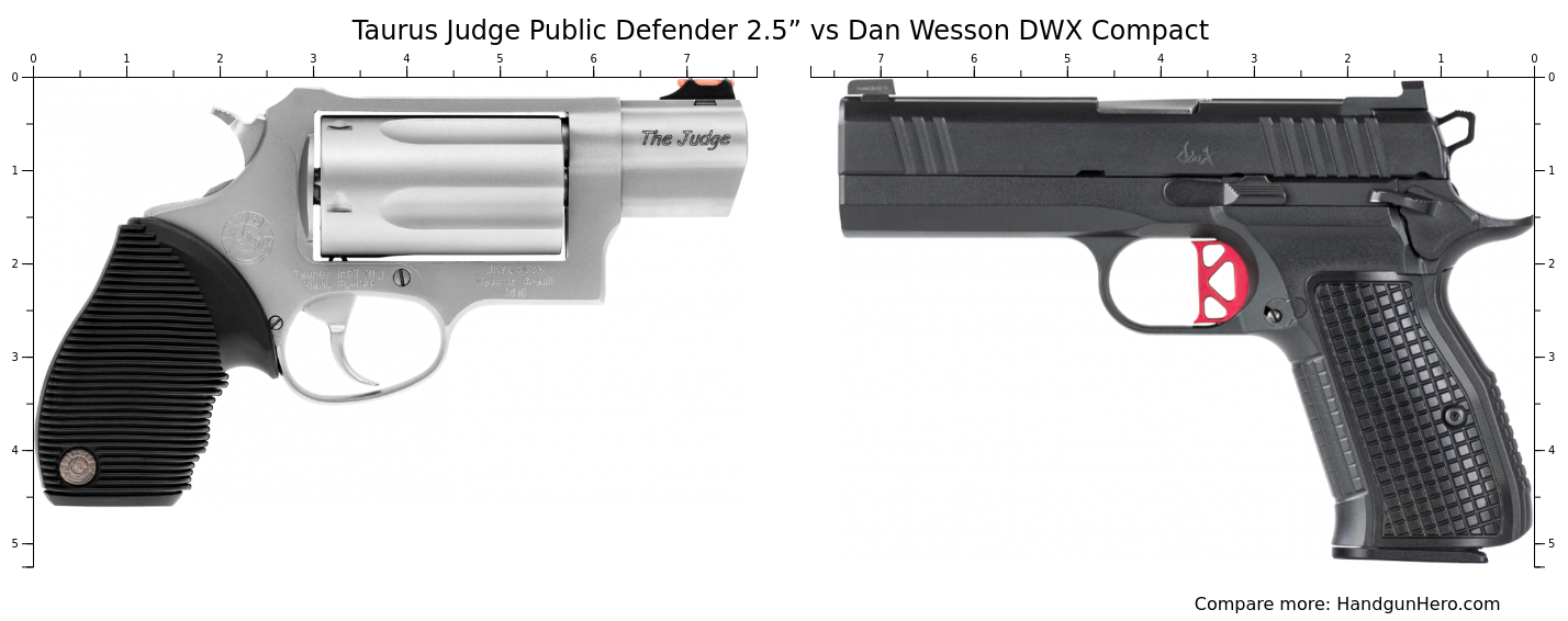 Taurus Judge Public Defender 2.5” vs Dan Wesson DWX Compact size ...