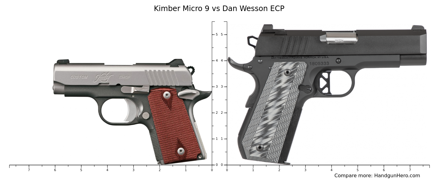 Kimber Micro 9 vs Dan Wesson ECP size comparison | Handgun Hero