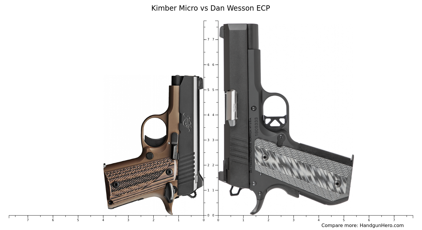 Kimber Micro vs Dan Wesson ECP size comparison | Handgun Hero