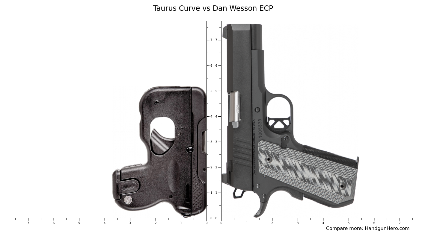 Taurus Curve vs Dan Wesson ECP size comparison | Handgun Hero