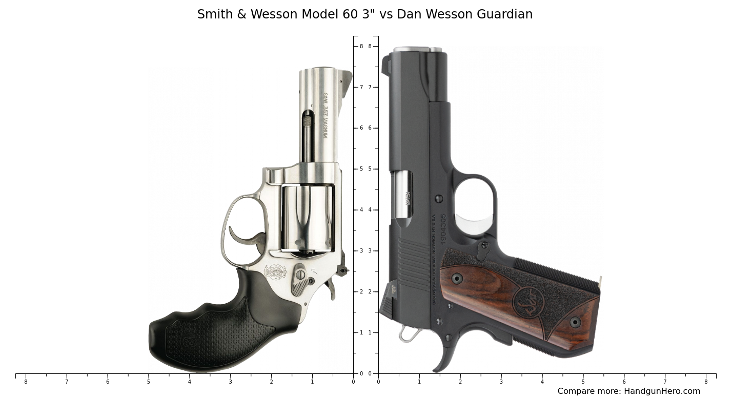 Smith & Wesson Model 60 3" vs Dan Wesson Guardian size comparison ...