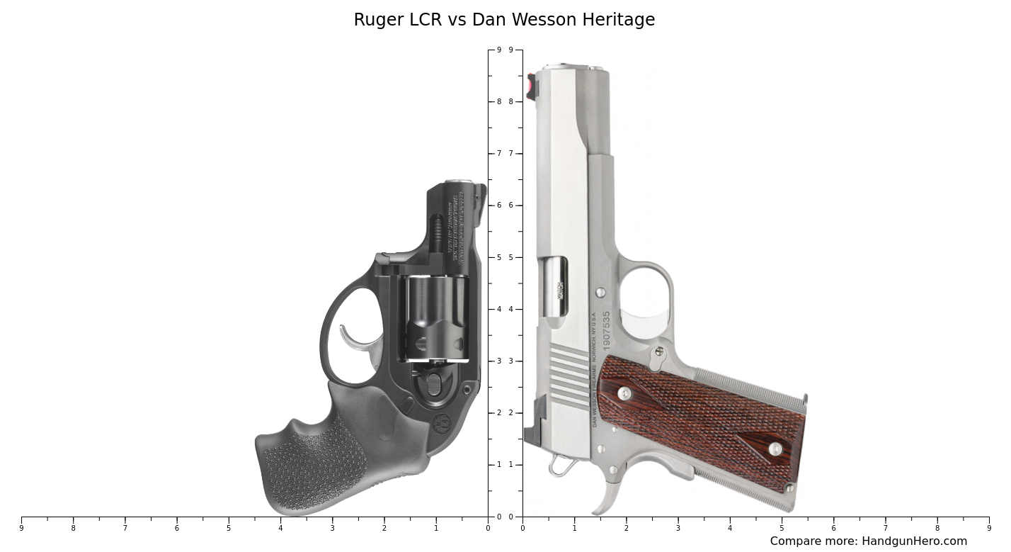Ruger LCR vs Dan Wesson Heritage size comparison | Handgun Hero