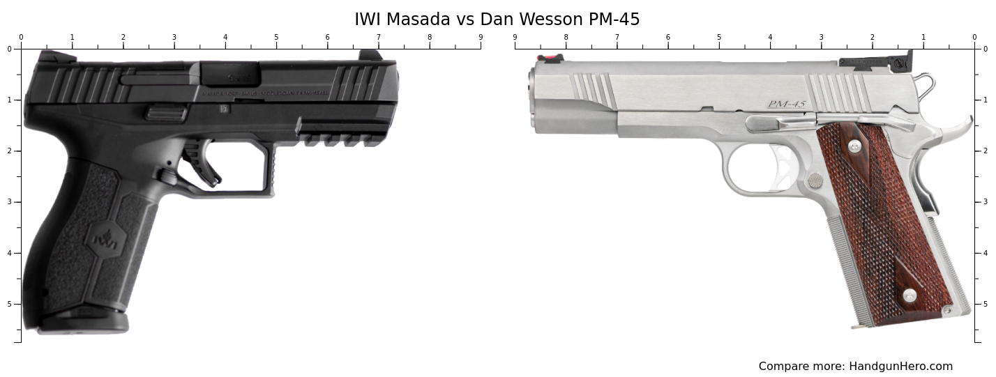 IWI Masada vs Dan Wesson PM-45 size comparison | Handgun Hero