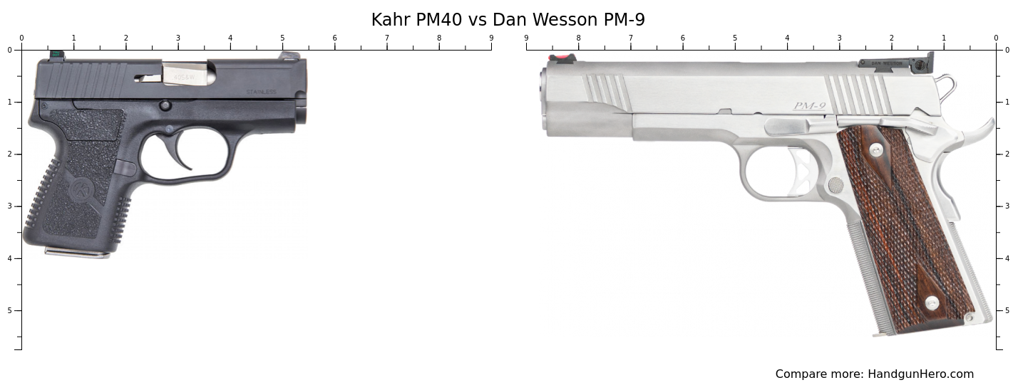Kahr PM40 vs Dan Wesson PM-9 size comparison | Handgun Hero