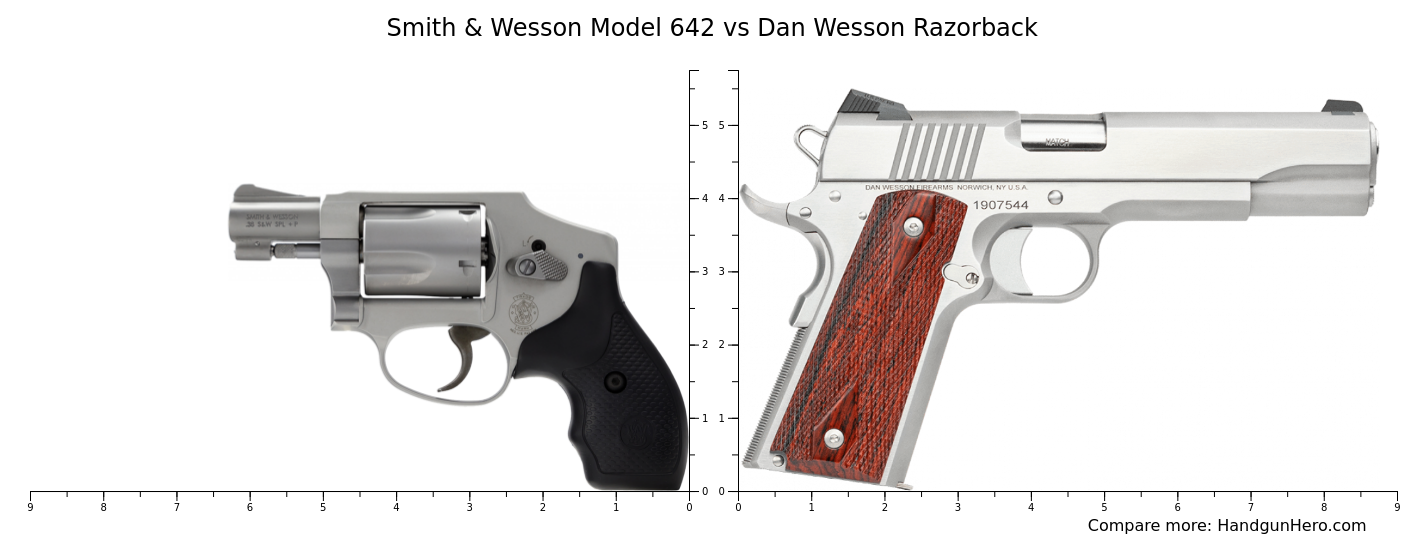 Smith & Wesson Model 642 vs Dan Wesson Razorback size comparison ...