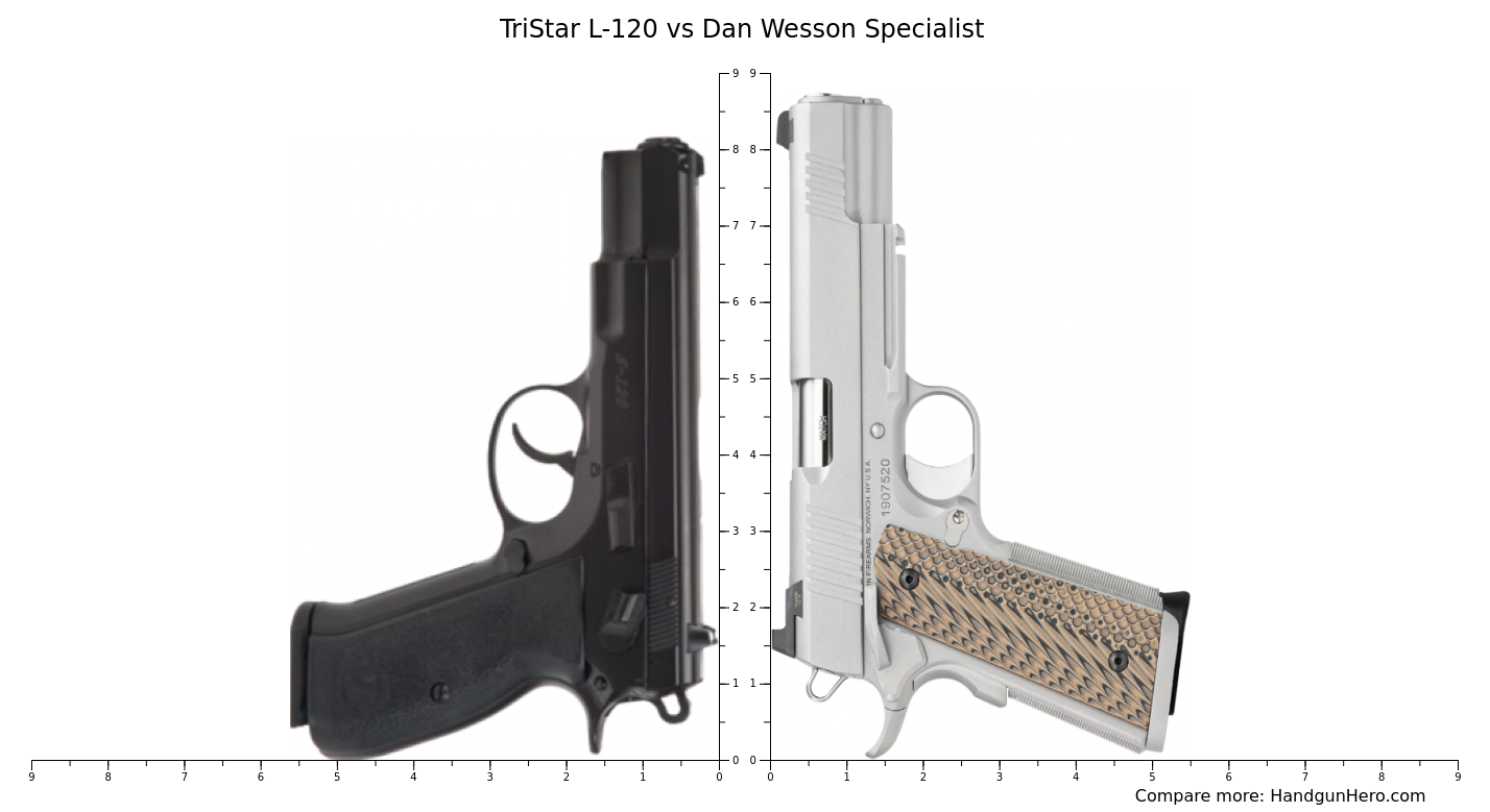 TriStar L-120 vs Dan Wesson Specialist size comparison | Handgun Hero