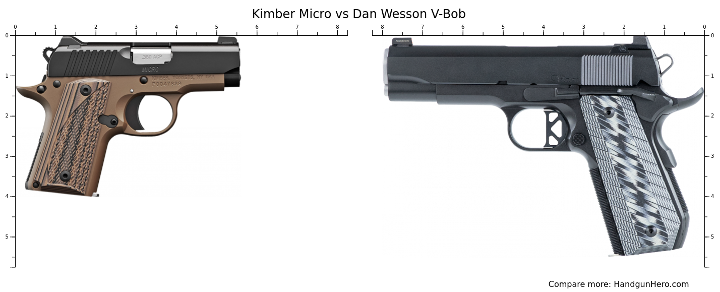 Kimber Micro vs Dan Wesson V-Bob size comparison | Handgun Hero
