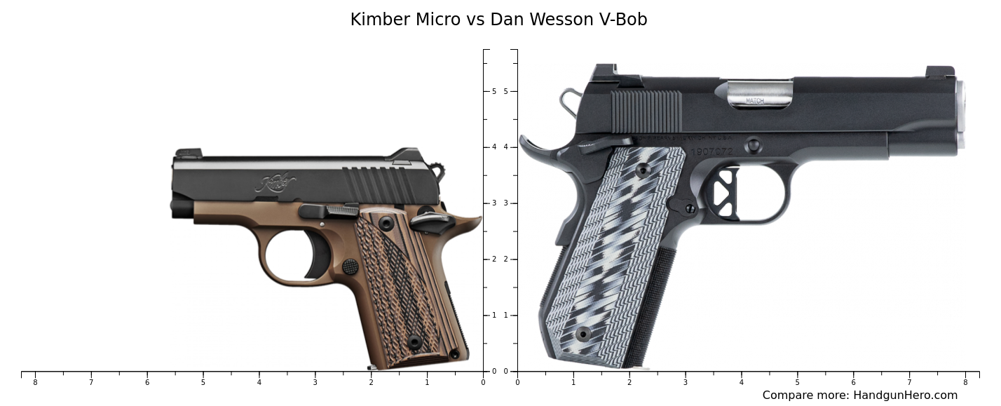 Kimber Micro vs Dan Wesson V-Bob size comparison | Handgun Hero
