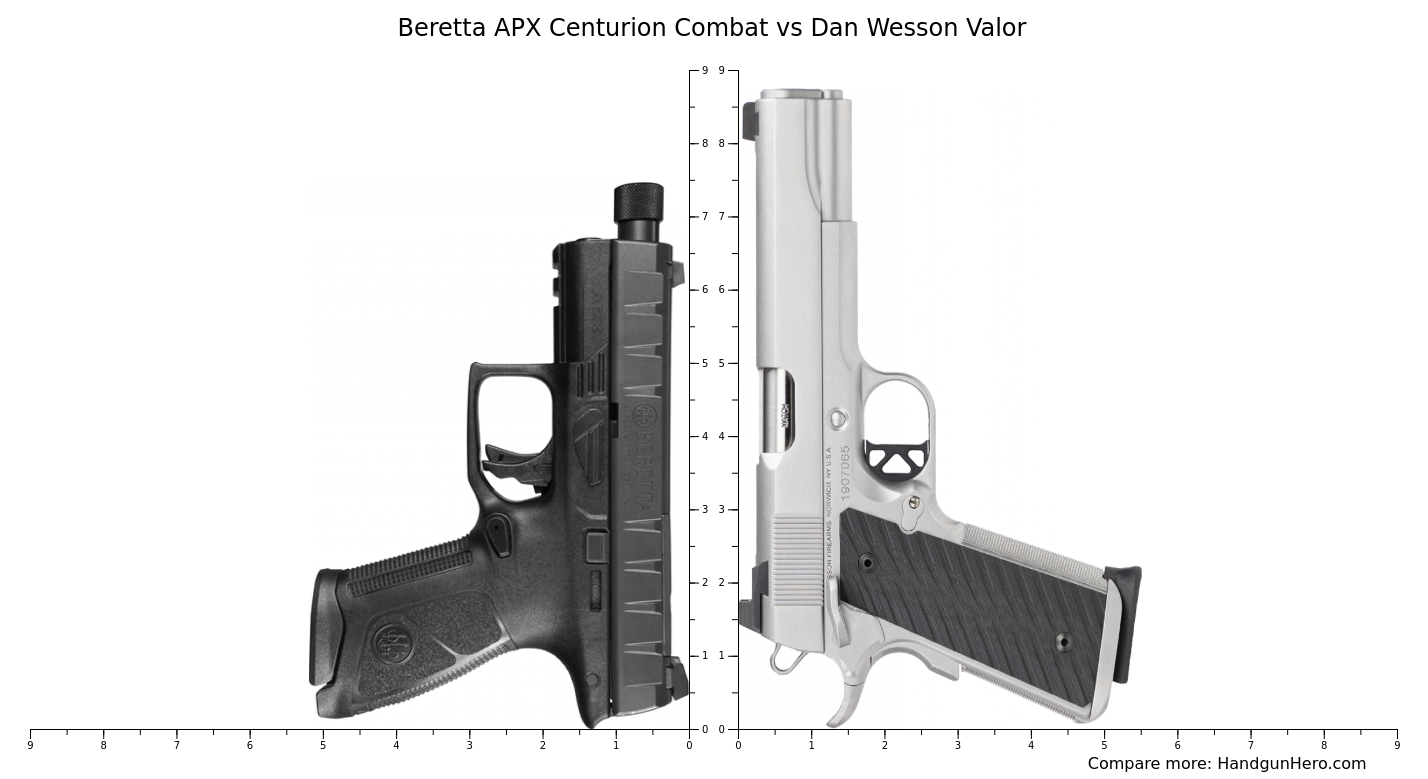 Beretta APX Centurion Combat vs Dan Wesson Valor size comparison ...