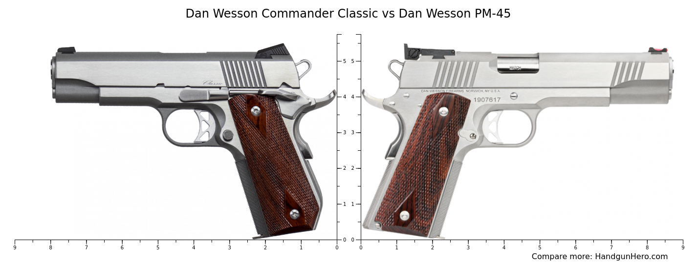 Dan Wesson Commander Classic vs Dan Wesson PM-45 size comparison ...