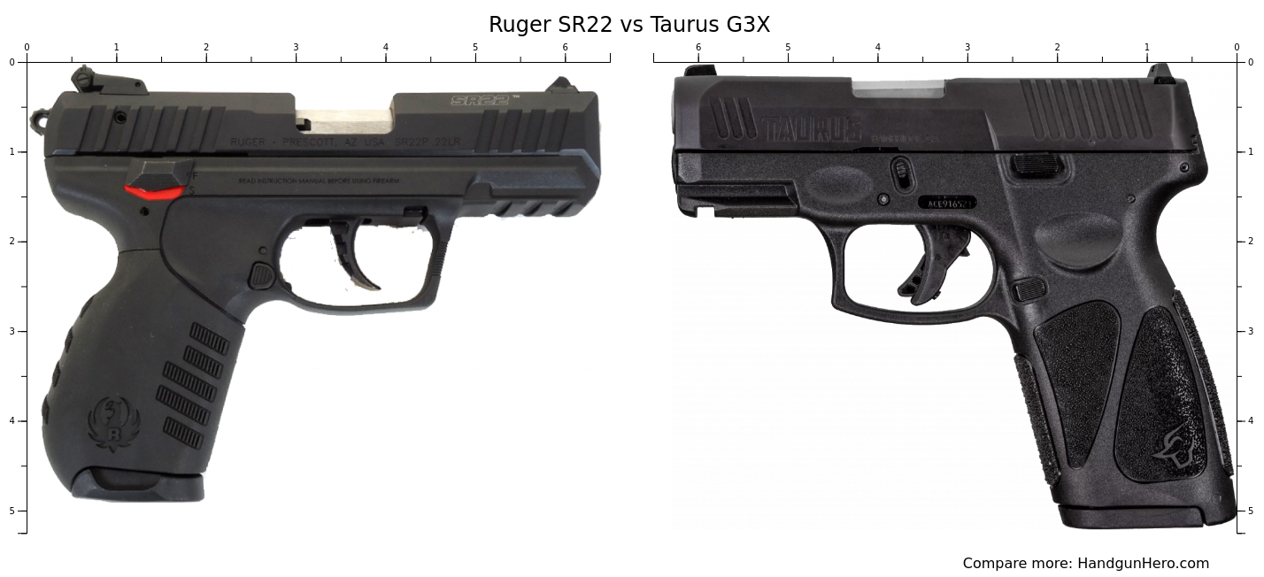 Ruger SR22 vs Taurus G3X size comparison | Handgun Hero