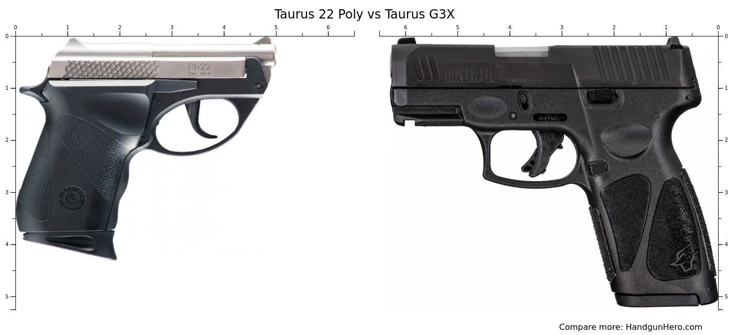 Taurus 22 Poly vs Taurus G3X size comparison | Handgun Hero