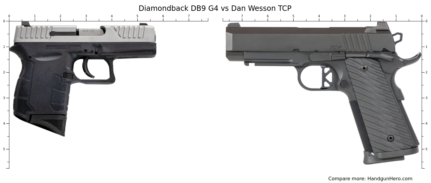 Diamondback DB9 G4 vs Dan Wesson TCP size comparison | Handgun Hero
