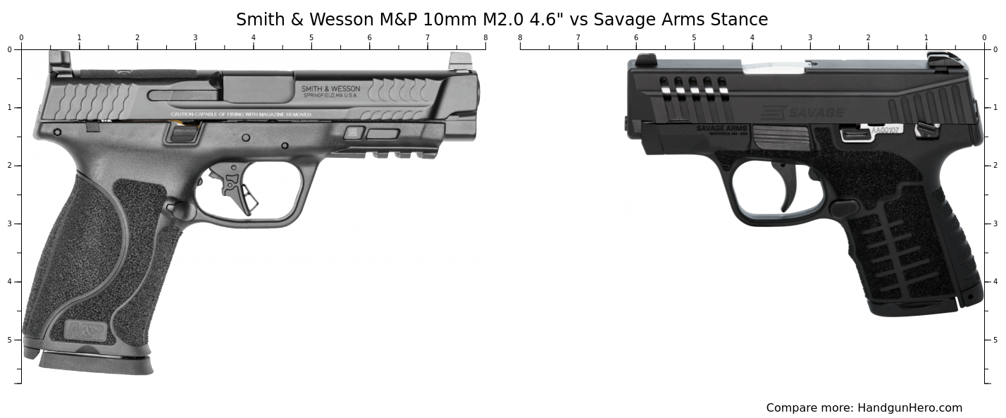 Smith & Wesson M&P 10mm M2.0 4.6" vs Savage Arms Stance size comparison ...