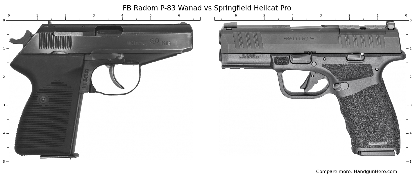 FB Radom P-83 Wanad vs Springfield Hellcat Pro size comparison ...