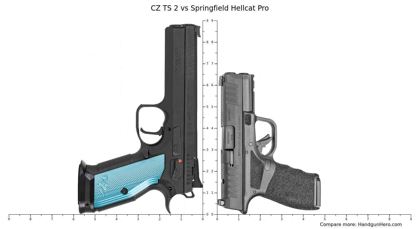CZ TS 2 vs Springfield Hellcat Pro size comparison | Handgun Hero