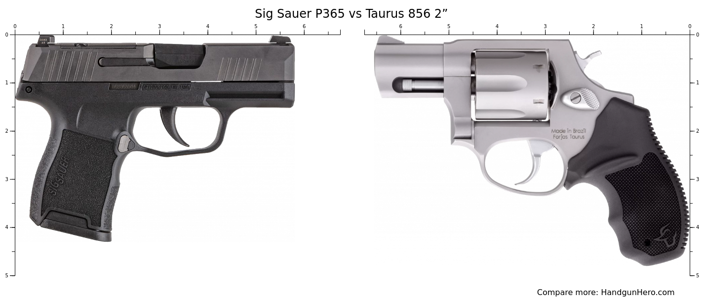 Sig Sauer P365 vs Taurus 856 2” size comparison | Handgun Hero