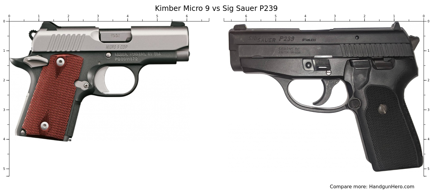Kimber Micro 9 vs Sig Sauer P239 size comparison | Handgun Hero
