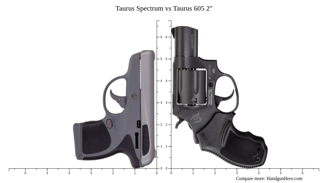 Taurus Spectrum vs Taurus 605 2" size comparison | Handgun Hero