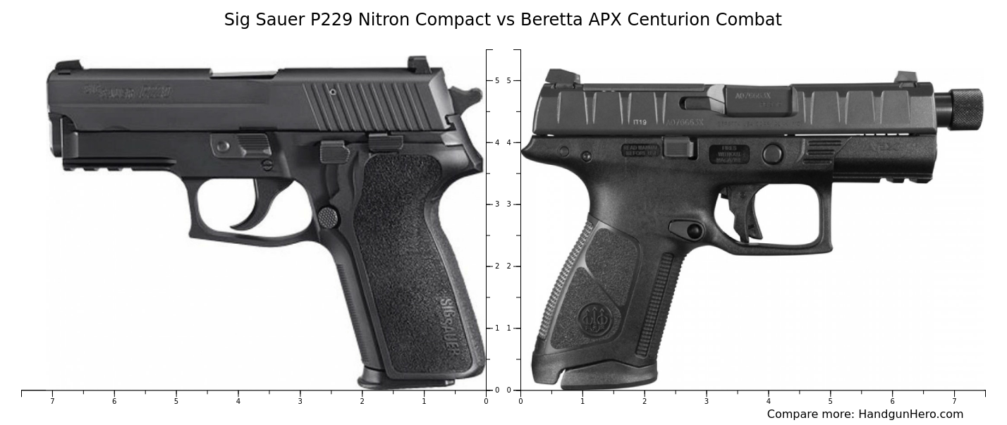 Sig Sauer P229 Nitron Compact vs Beretta APX Centurion Combat size ...