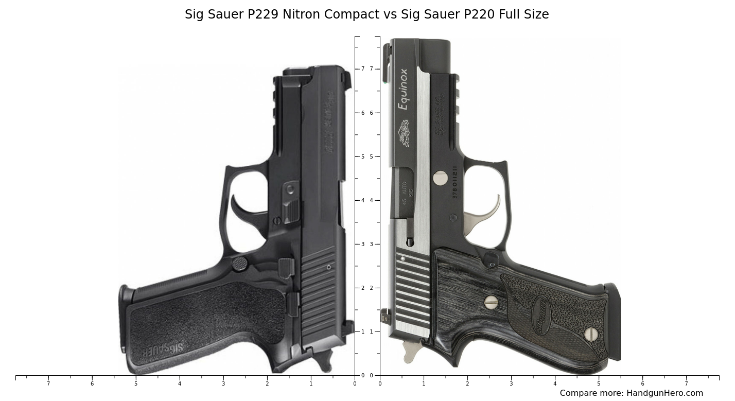 Sig Sauer P229 Nitron Compact vs Sig Sauer P220 Full Size size ...