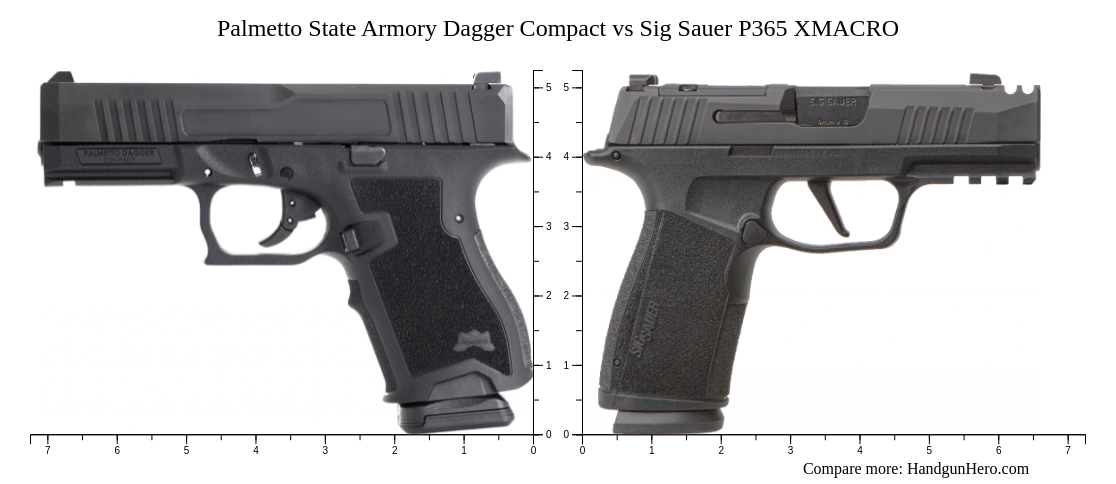 Palmetto State Armory Dagger Compact vs Sig Sauer P365 XMACRO size ...