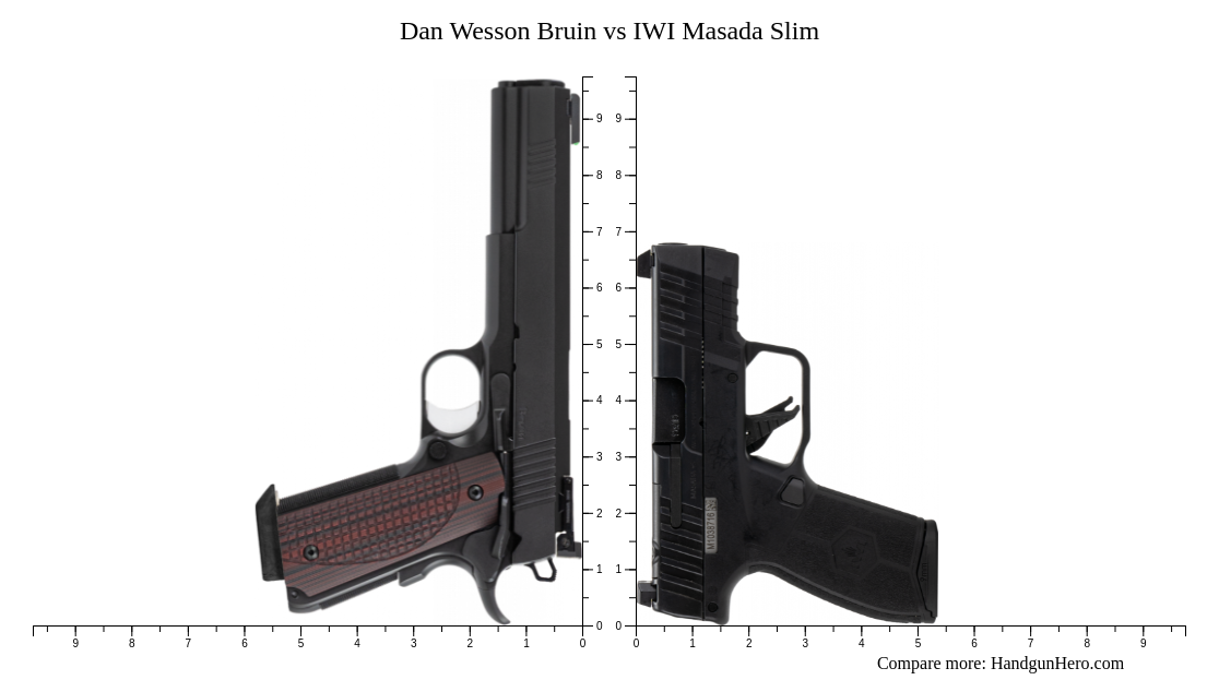 Dan Wesson Bruin vs IWI Masada Slim size comparison | Handgun Hero