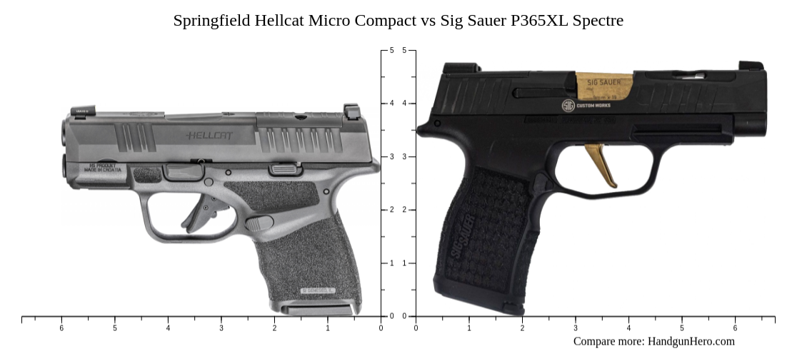 Springfield Hellcat Micro Compact vs Sig Sauer P365XL Spectre size ...