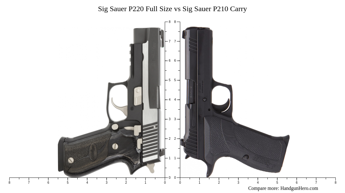 Sig Sauer P220 Full Size vs Sig Sauer P210 Carry size comparison ...