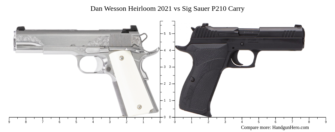 Dan Wesson Heirloom 2021 vs Sig Sauer P210 Carry size comparison | Handgun Hero