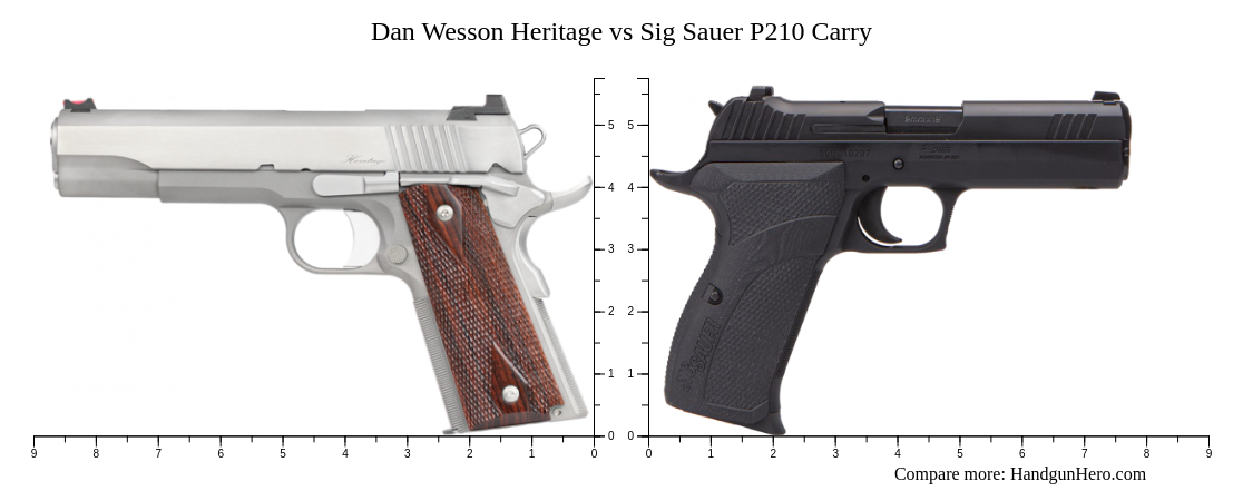 Dan Wesson Heritage vs Sig Sauer P210 Carry size comparison | Handgun Hero