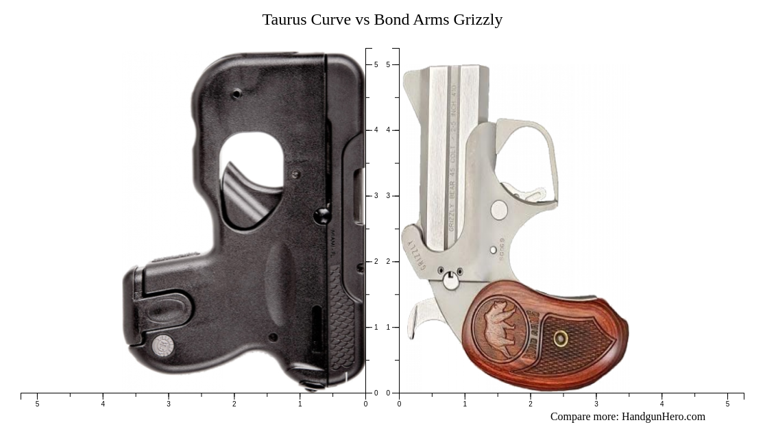 Taurus Curve vs Bond Arms Grizzly size comparison | Handgun Hero