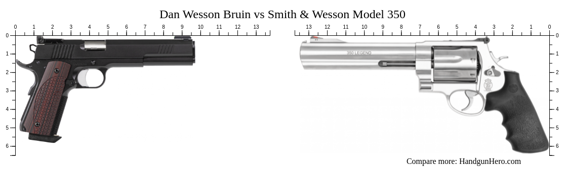 Dan Wesson Bruin vs Smith & Wesson Model 350 size comparison | Handgun Hero