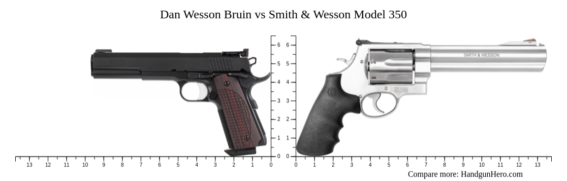 Dan Wesson Bruin vs Smith & Wesson Model 350 size comparison | Handgun Hero