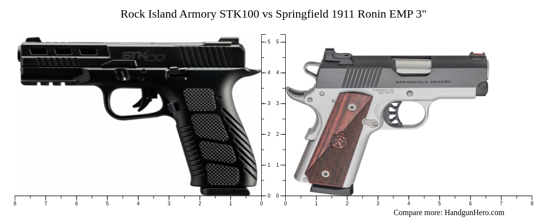 Rock Island Armory STK100 vs Springfield 1911 Ronin EMP 3" size ...