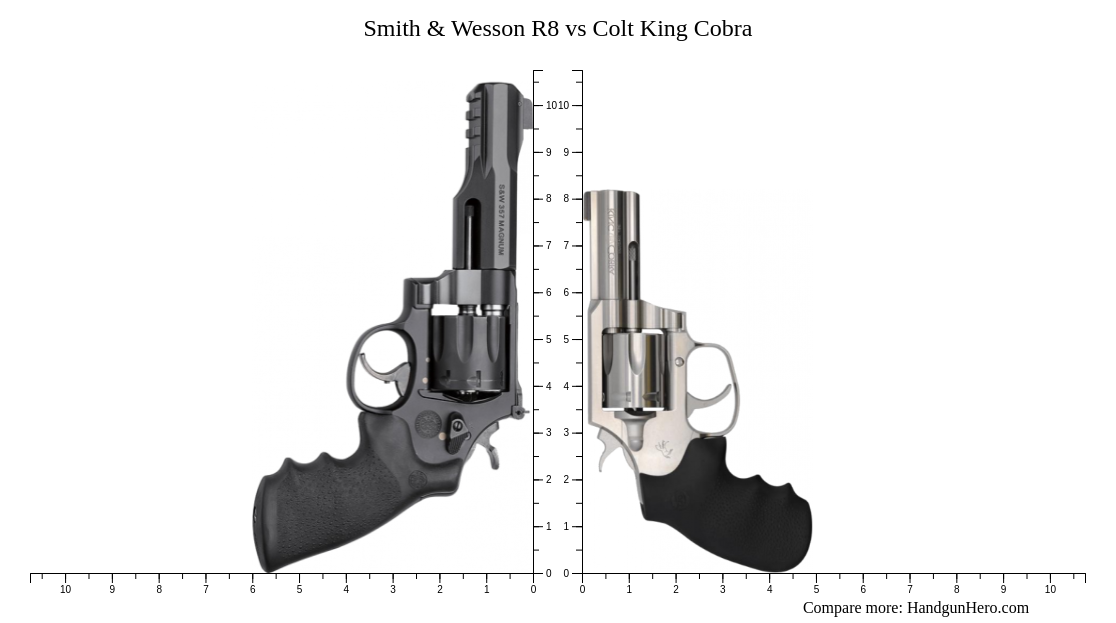 Smith & Wesson R8 vs Colt King Cobra size comparison | Handgun Hero