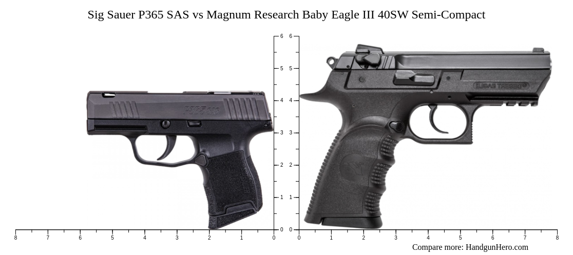 Sig Sauer P365 SAS vs Magnum Research Baby Eagle III 40SW Semi-Compact ...
