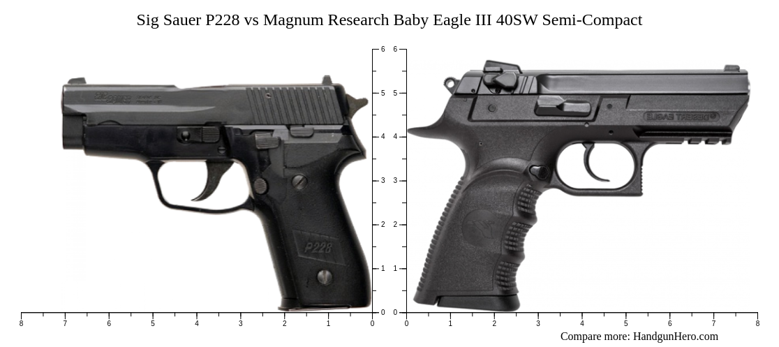 Sig Sauer P228 vs Magnum Research Baby Eagle III 40SW Semi-Compact size ...