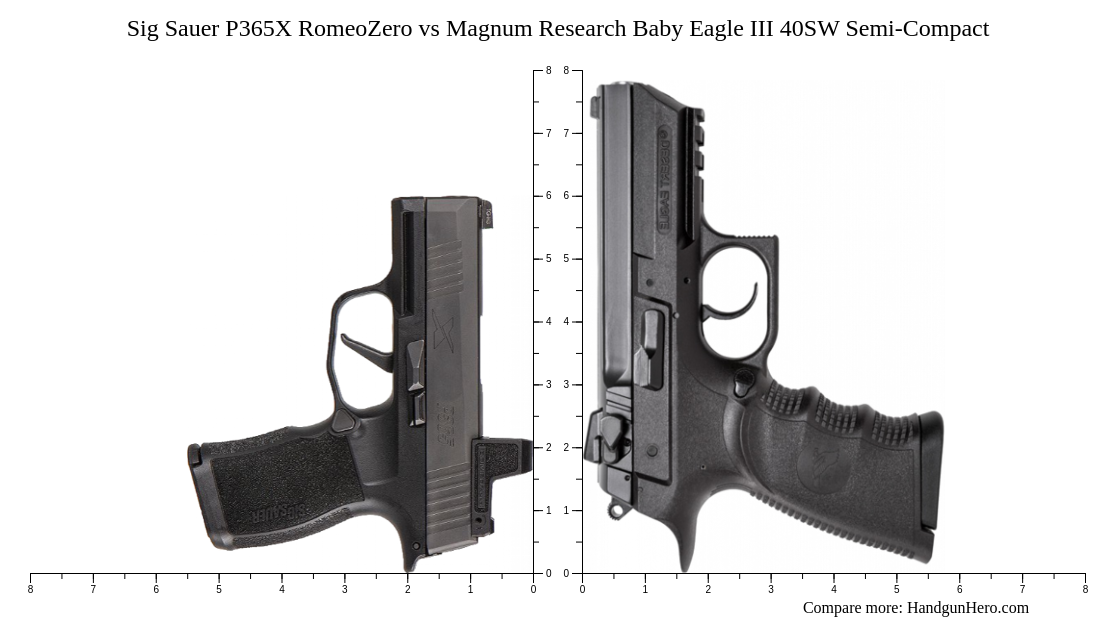 Sig Sauer P365X RomeoZero vs Magnum Research Baby Eagle III 40SW Semi ...