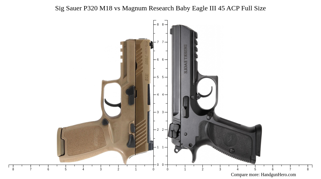 Sig Sauer P320 M18 vs Magnum Research Baby Eagle III 45 ACP Full Size ...