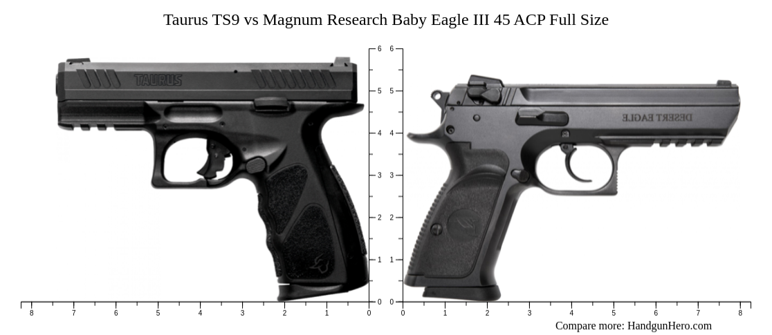 Taurus TS9 vs Magnum Research Baby Eagle III 45 ACP Full Size size ...