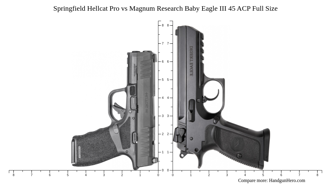 Springfield Hellcat Pro vs Magnum Research Baby Eagle III 45 ACP Full ...